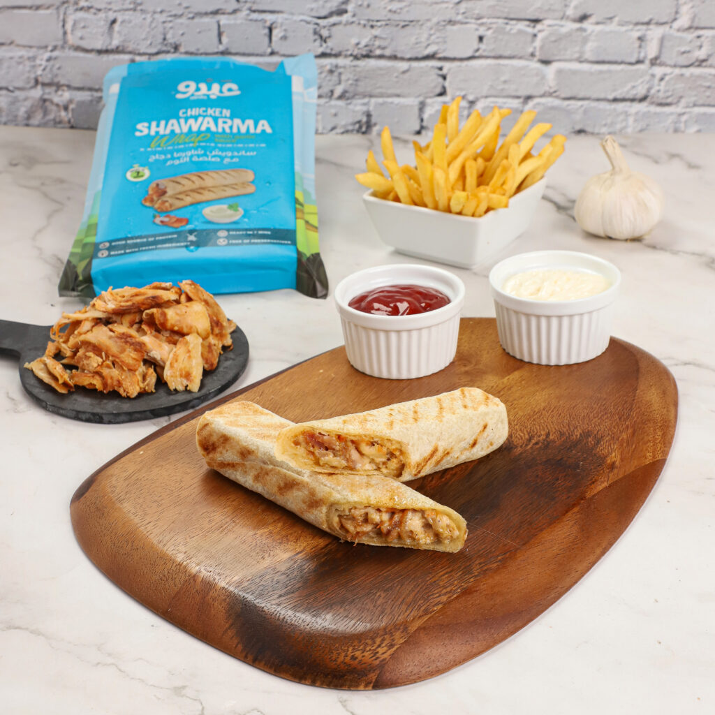 Ready Chicken Shawarma With Garlic Sauce (3 Wraps) - Abdo